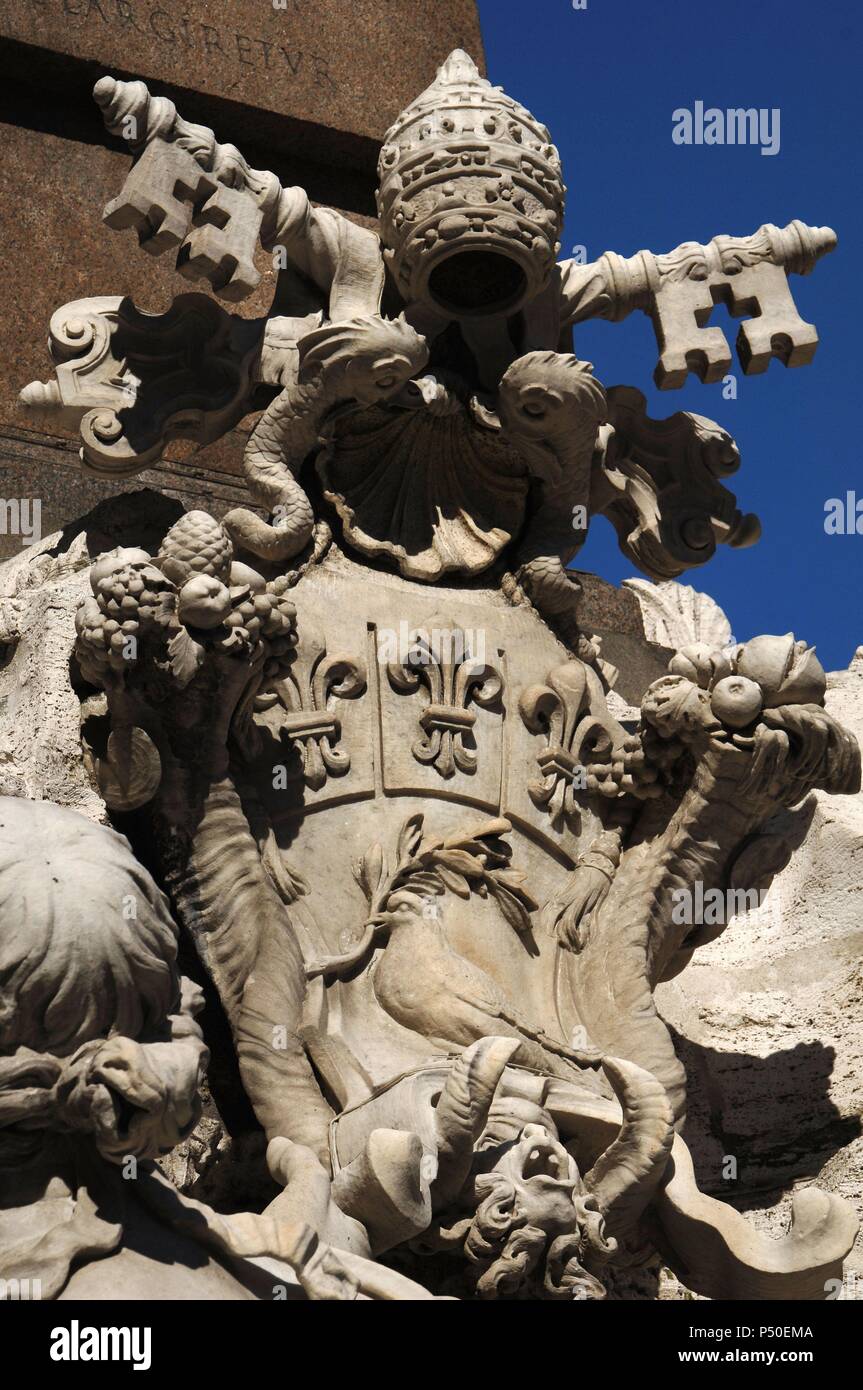 Italy. Rome. Fountain of Four Rivers, 1651, by Gian Lorenzo Bernini ...