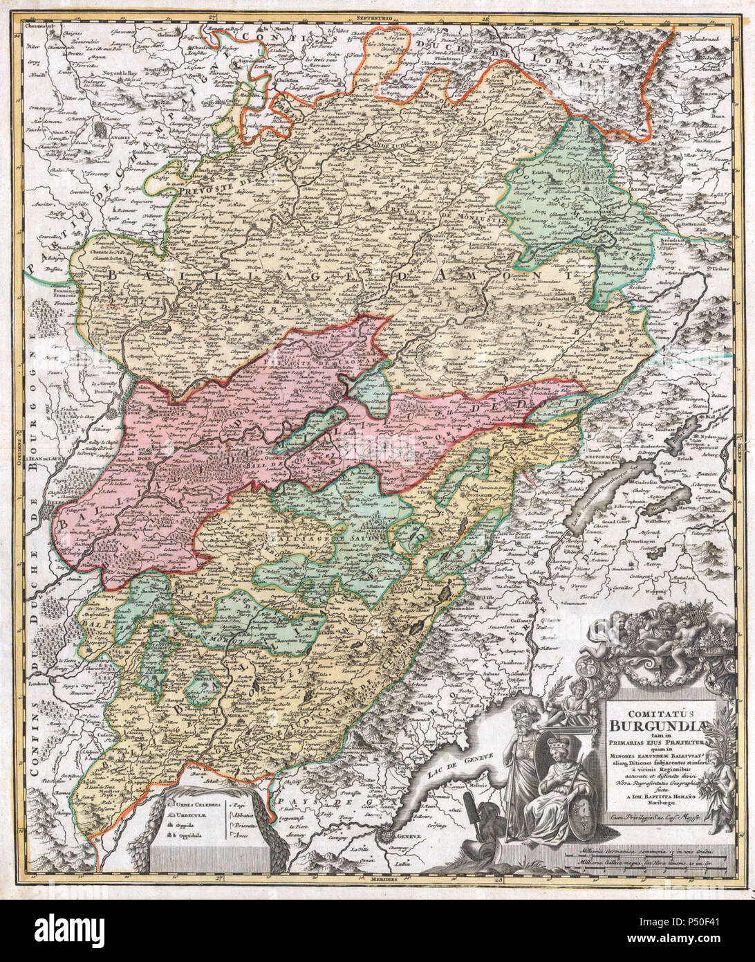1716 homann map of burgundy hi-res stock photography and images - Alamy
