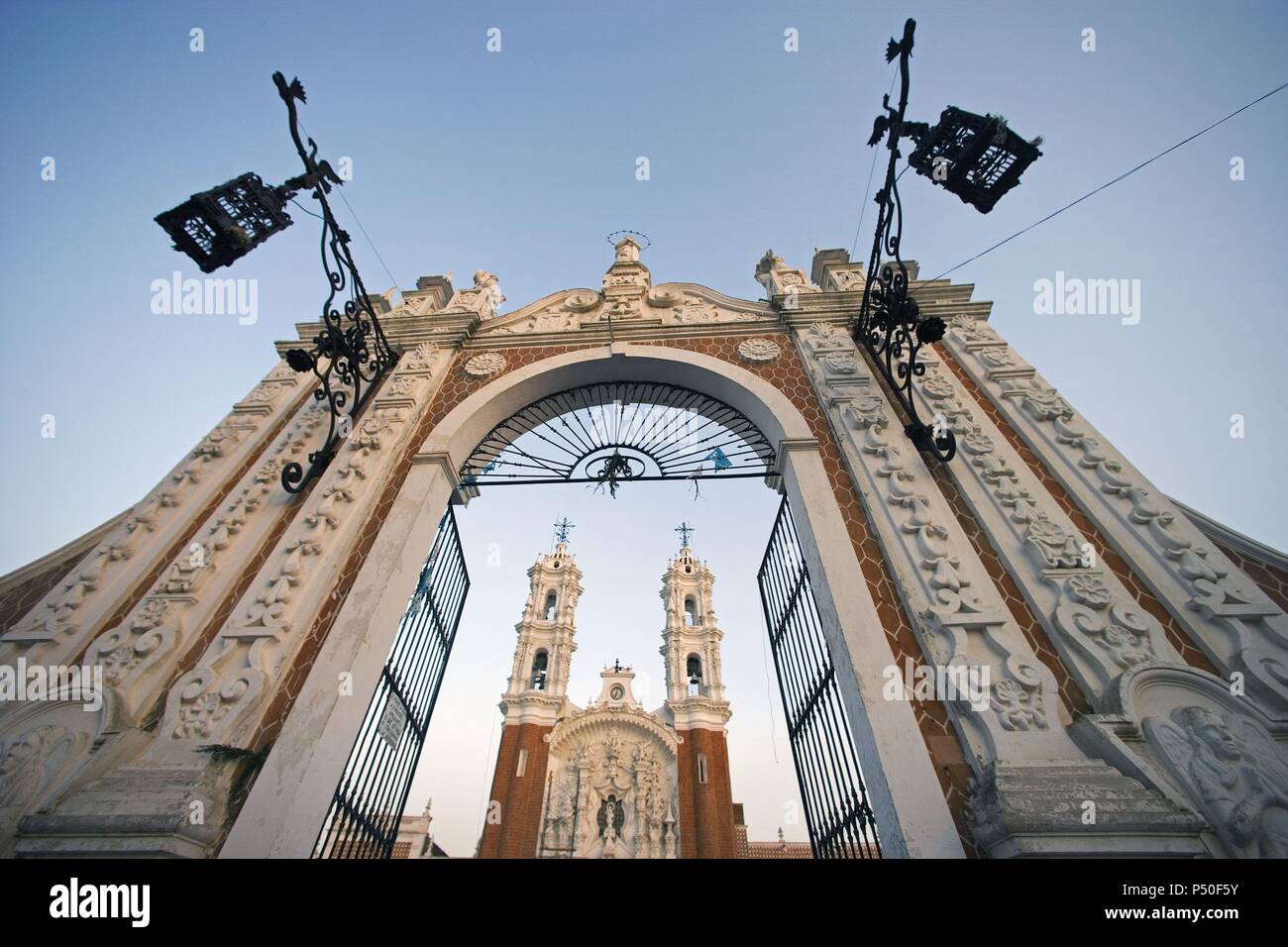 Mexico. Tlaxcala. Shrine of Our Lady of Ocotlan (17th century). Gateway ...