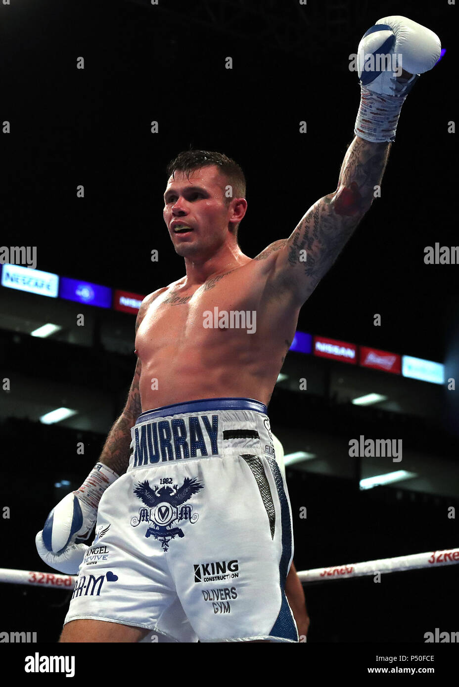 Martin Murray celebrates victory by points in the The WBC Silver ...