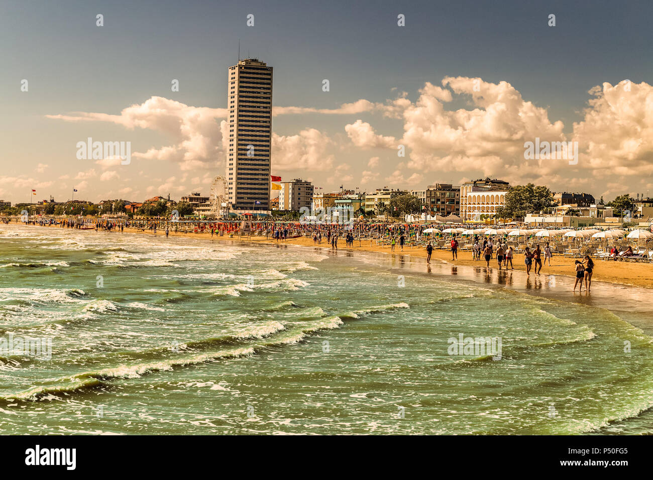 seaside resorts on Adriatic riviera in Italy Stock Photo - Alamy