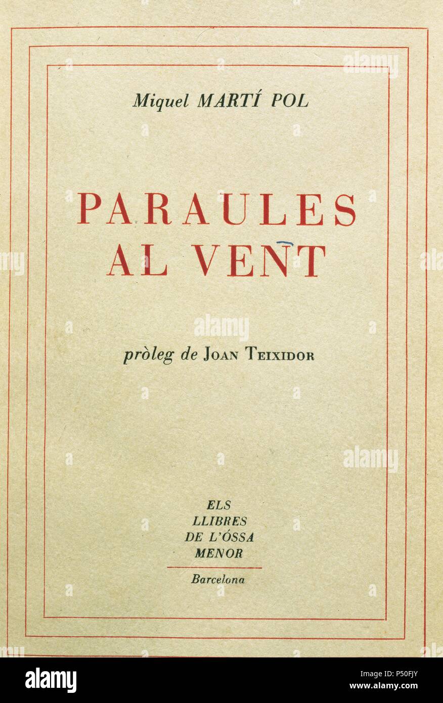 Miquel marti pol hi-res stock photography and images - Alamy