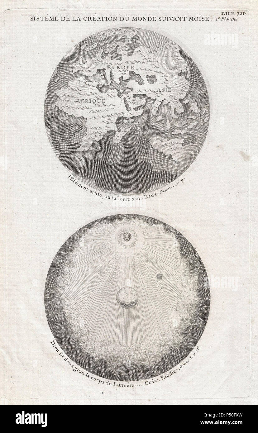 1728 Calmet Map of the Ancient World Showing the Creation of the ...