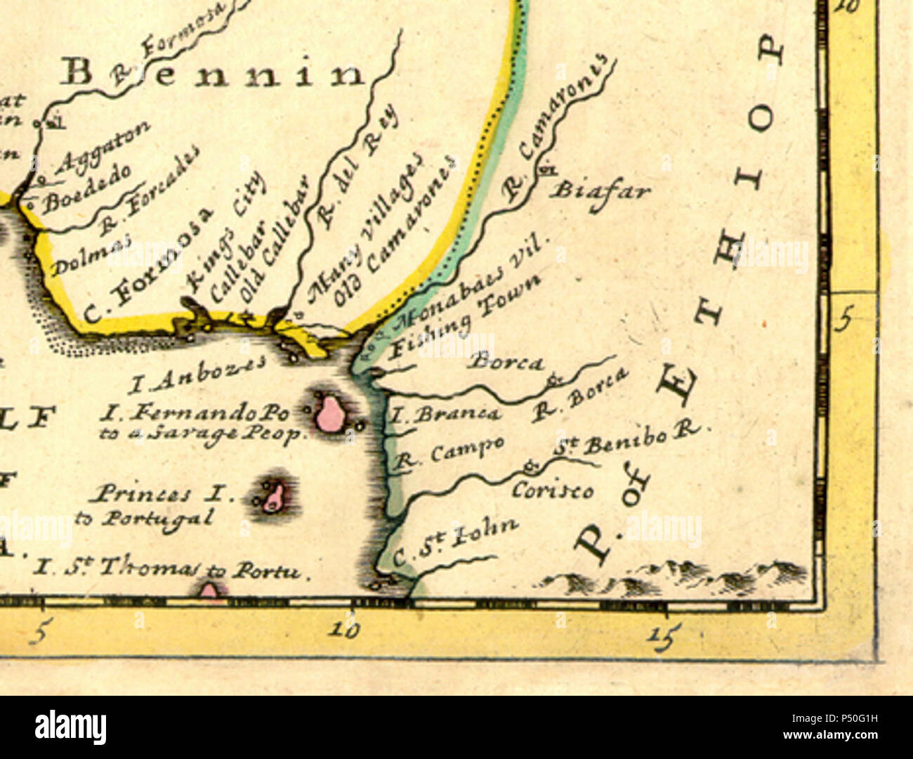 1729 West Africa map (Cameroon & Nigeria Stock Photo - Alamy