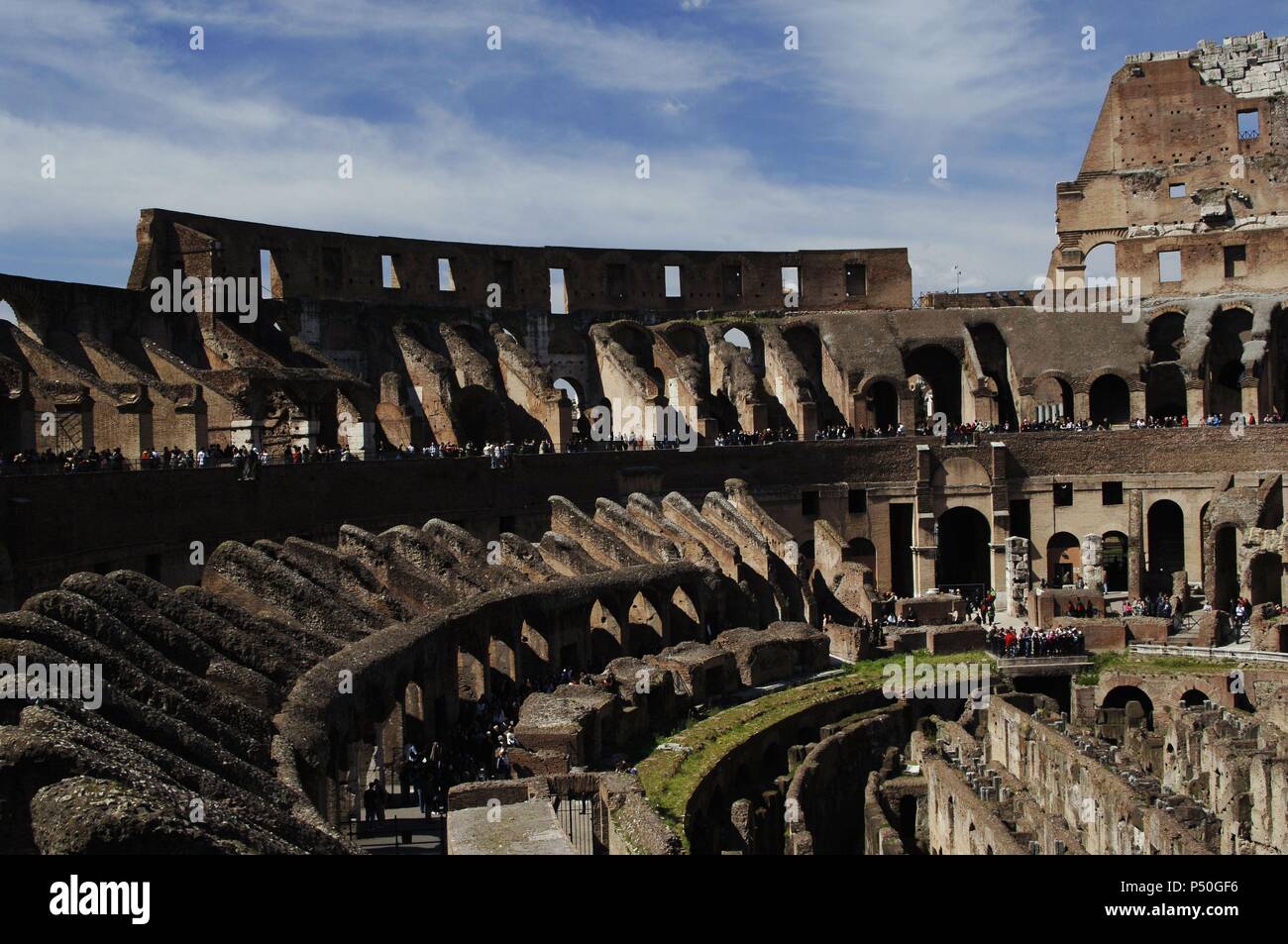 Italy, Rome. Flavian Amphitheatre or Colosseum. Roman period. Built in ...
