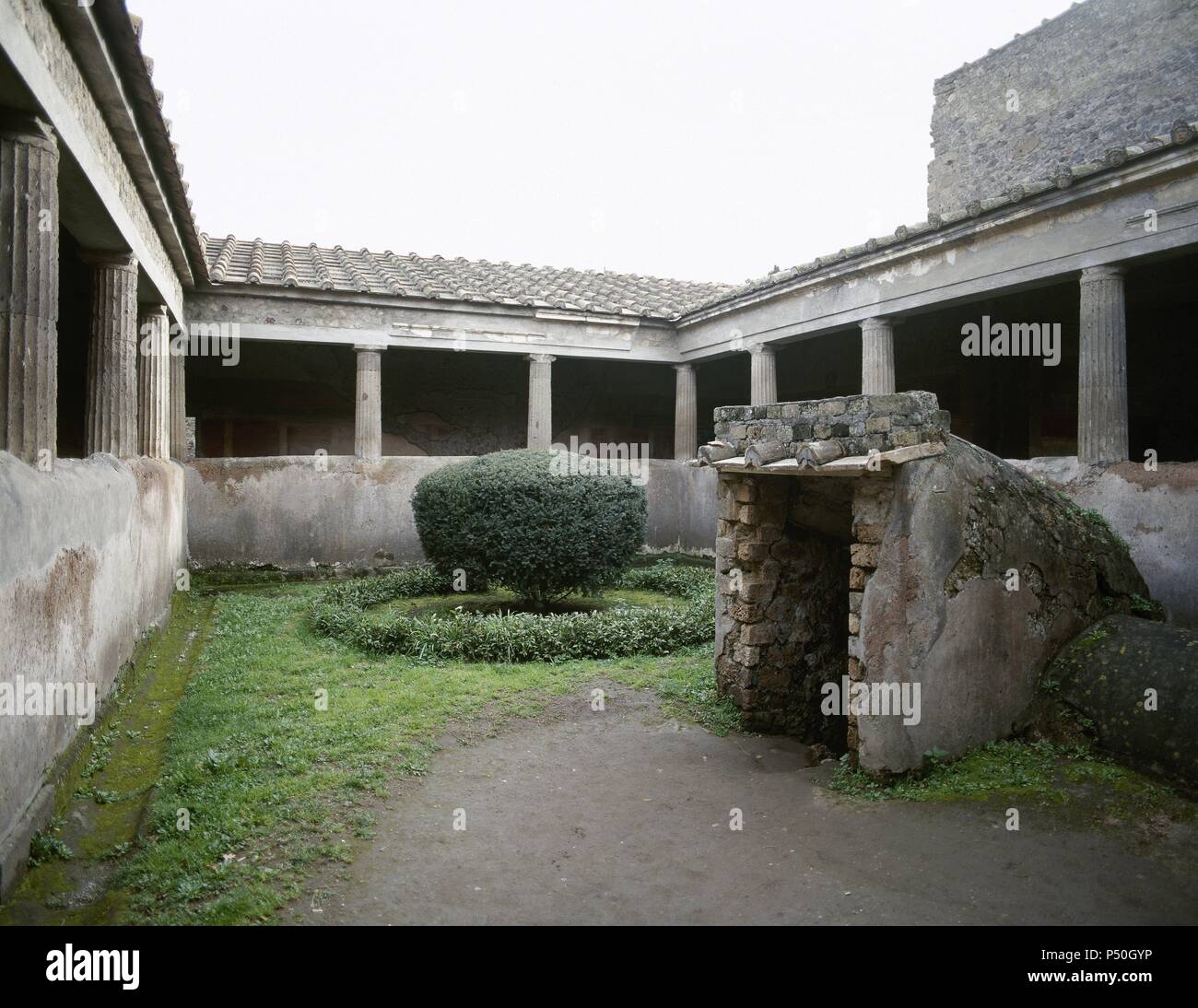 Pompeii. Ancient Roman city. Villa of the Mysteries. Courtyard ...