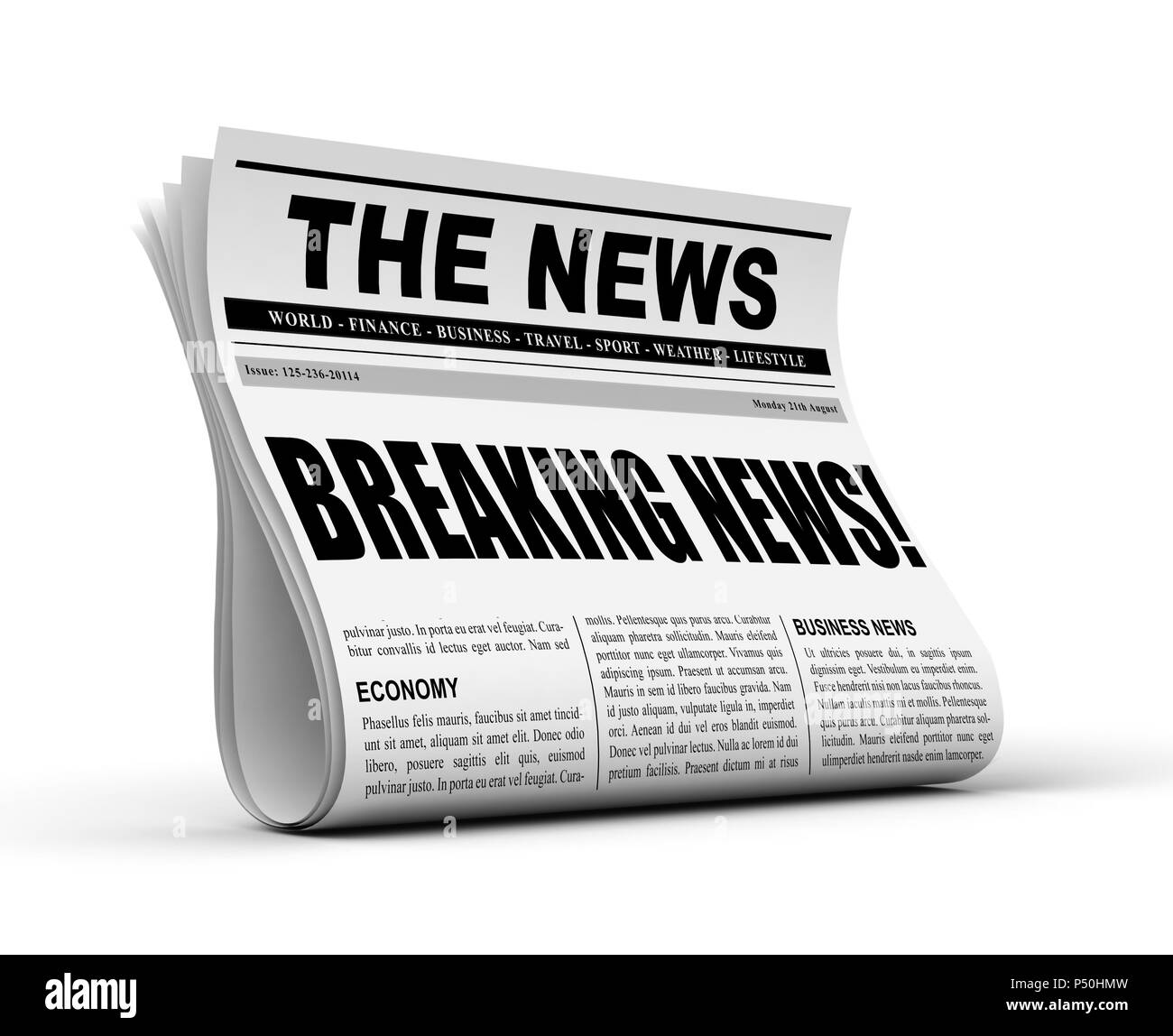 Newspaper front page mockup hi-res stock photography and images - Alamy