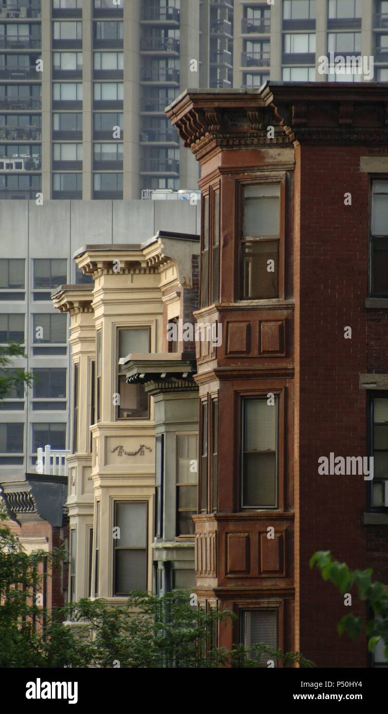 United States. Boston. Nineteenth-century Victorian houses in the ...