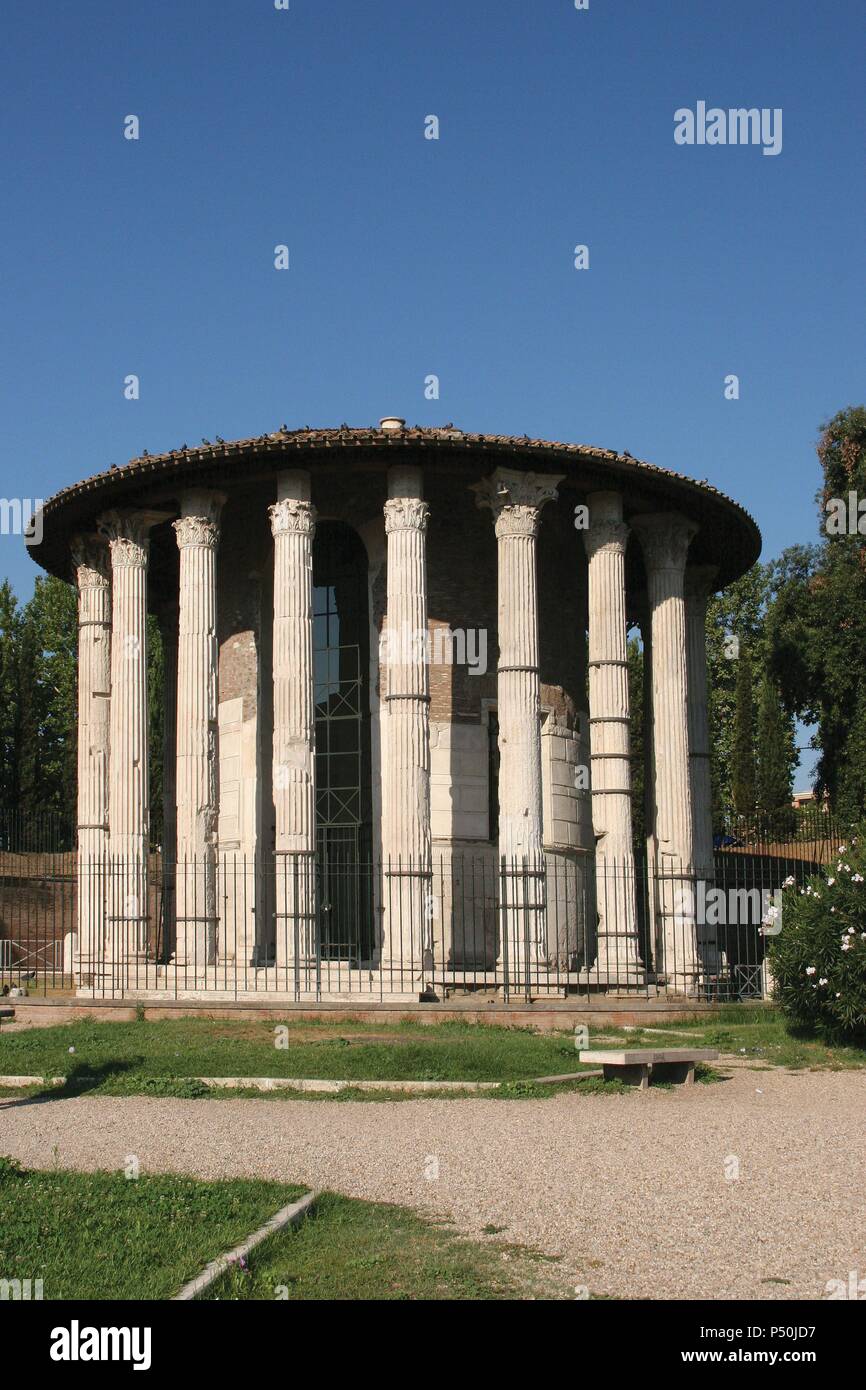 Italy. Rome. The circular temple of Hercules Victor. Built in the 2nd ...