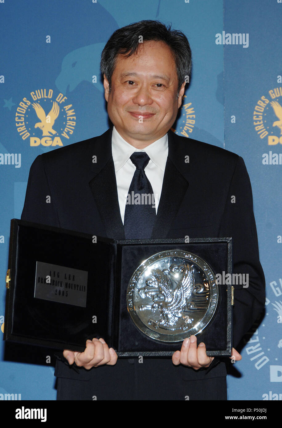 Ang Lee winning at the best director backstage in the Press Room at the ...
