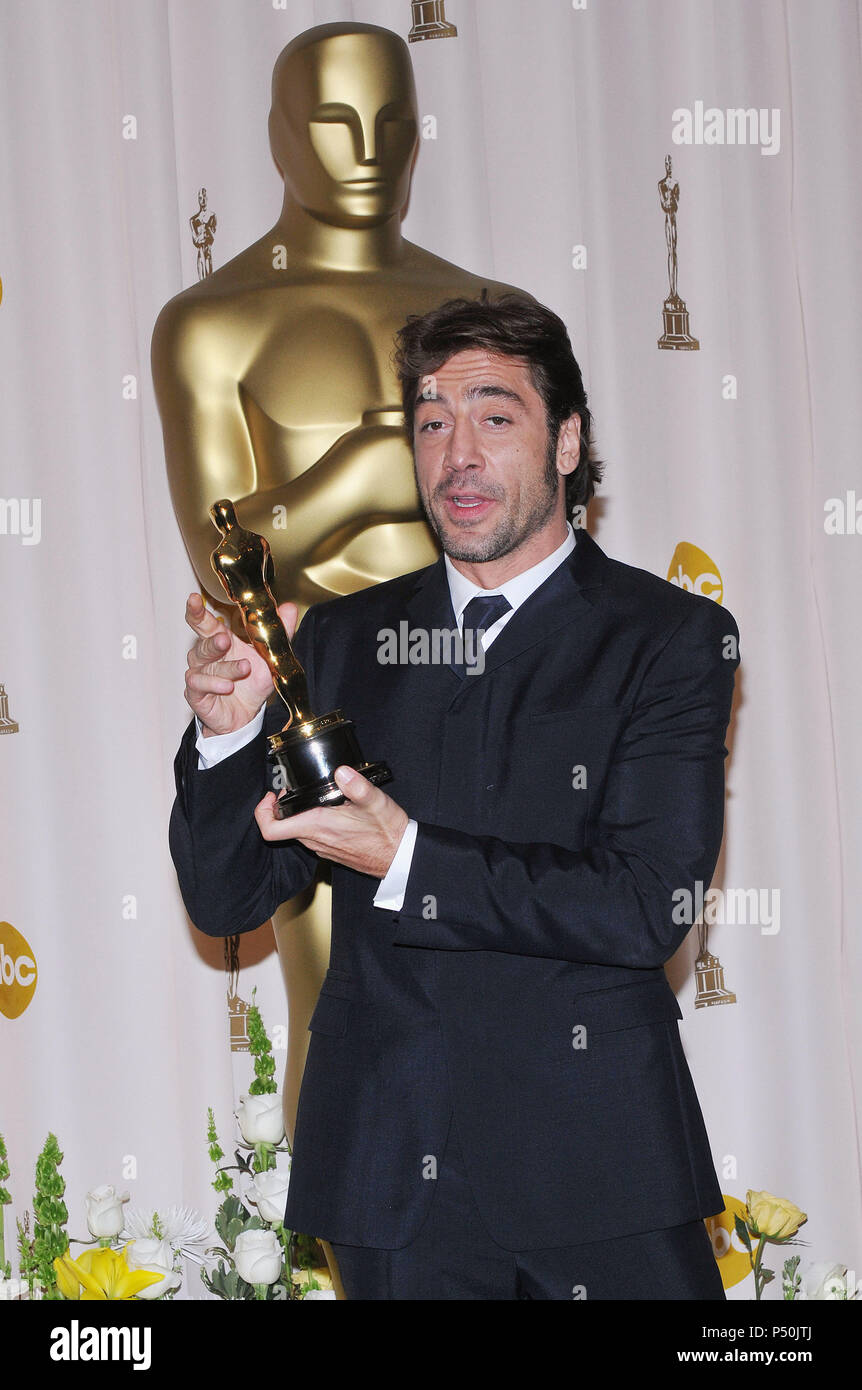 Javier Bardem 80th Oscars ceremony, press room at the Kodak Theatre In ...