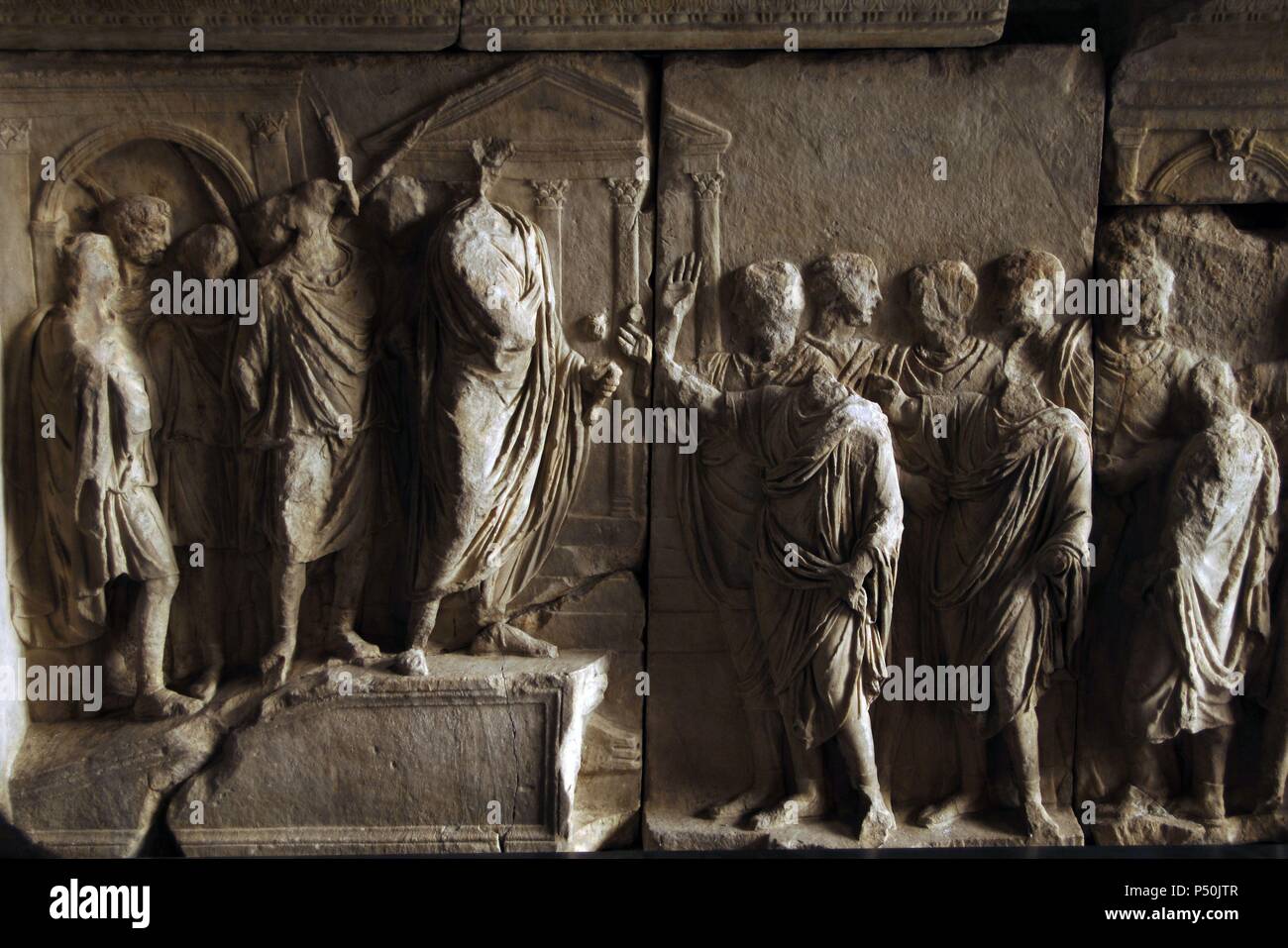 Plutei of Trajan. Stone balustrades built by emperor Trajan. 103 AD ...