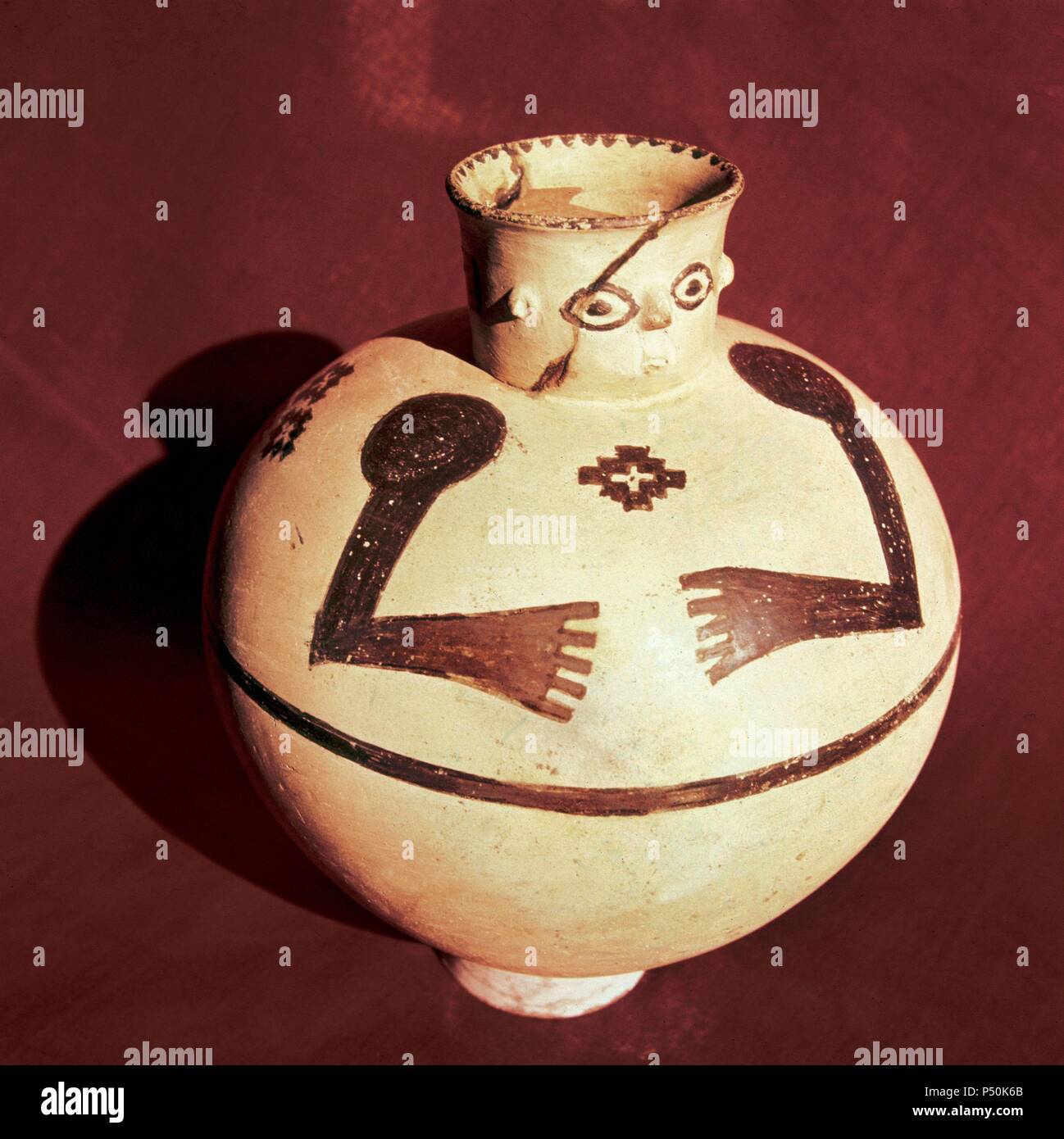 ARTE PRECOLOMBINO. INCA. CULTURA CHANCAY. Vaso antropomorfo (altura ...