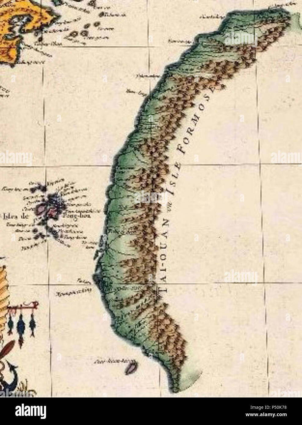 1735年法國人所繪臺灣地圖 Map of Government-controlled Taiwan - Formosa by French ...