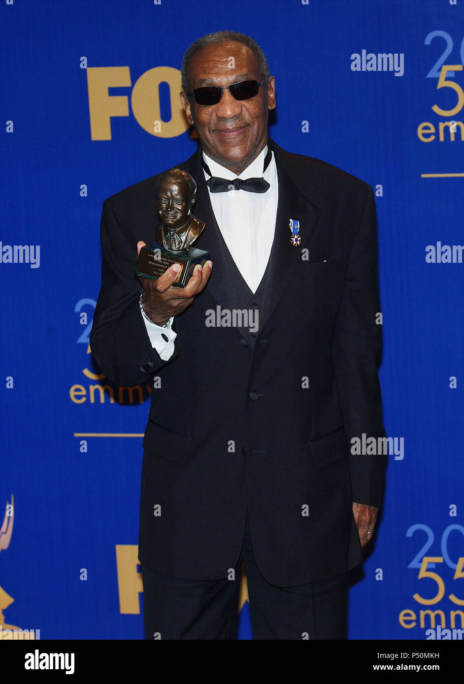 Bill Cosby backstage at the 55th Annual Emmy Awards at the Shrine ...