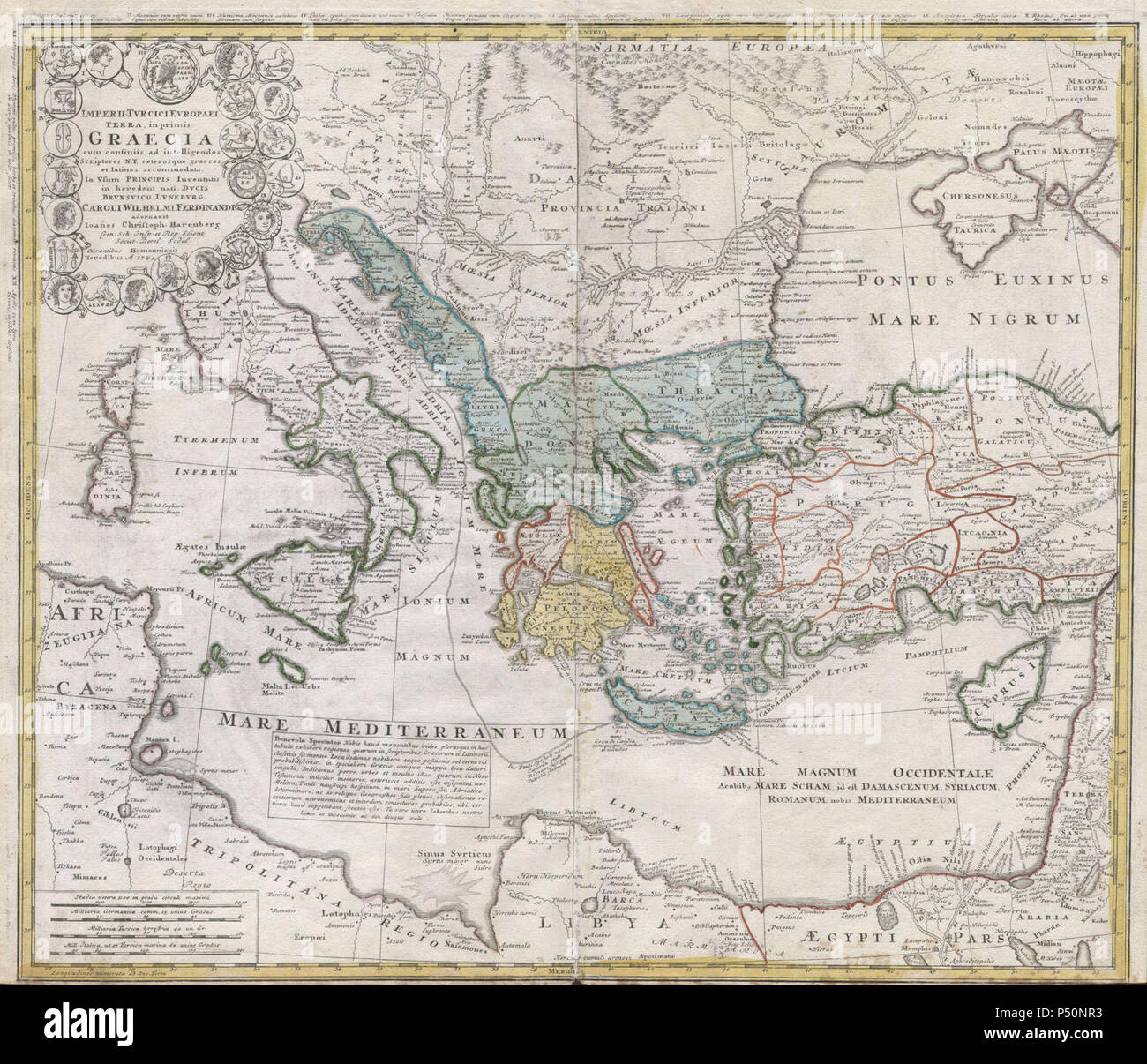 Homann heirs map of ancient greece and the hi-res stock photography and ...