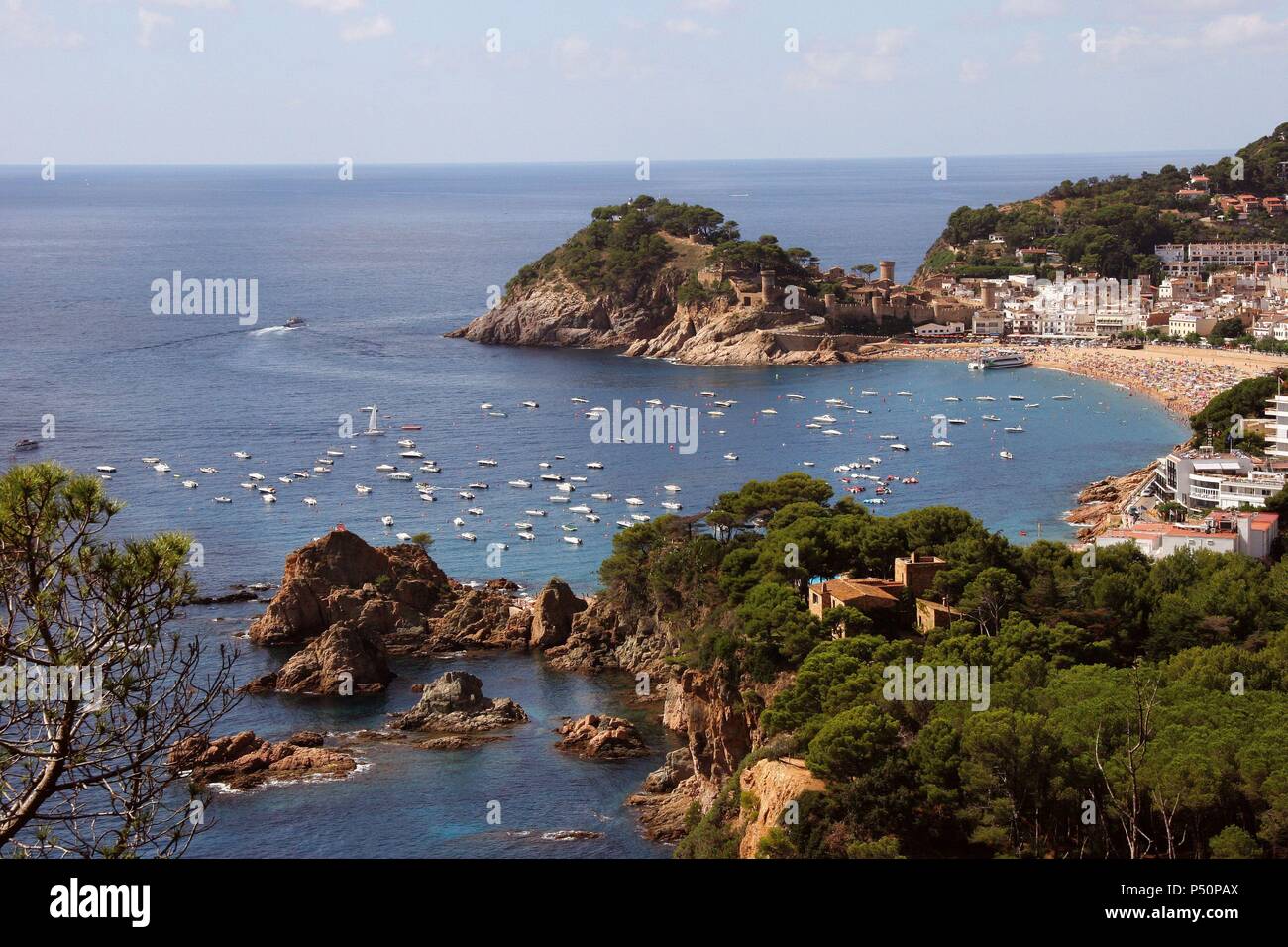 TOSSA DE MAR. Town located in the Costa Brava. Landscape coast. La ...