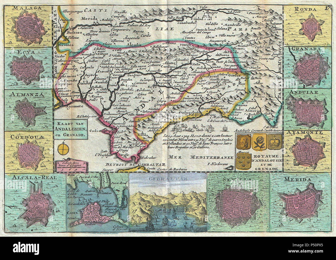Vintage map of andalusia hi-res stock photography and images - Alamy
