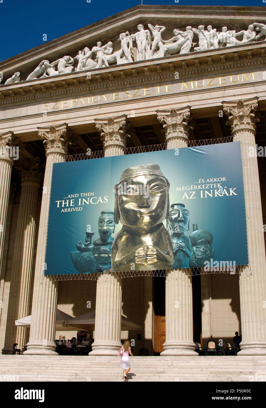 MUSEUM OF FINE ARTS (Sze´pmu?ve´szeti). Facade of the neoclassical ...