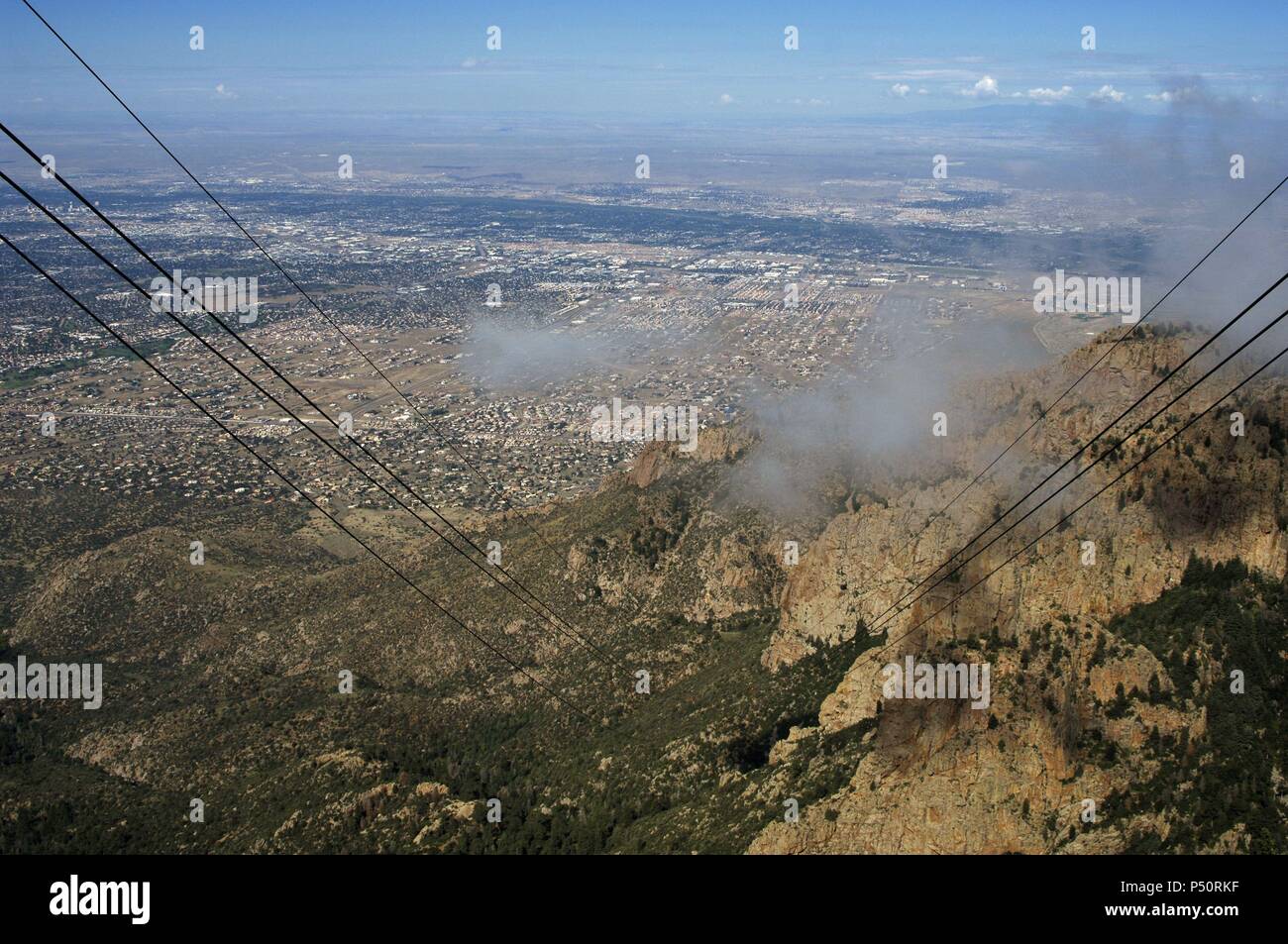 United States. Albuquerque. Panorama of the city and Sandia Mountains ...