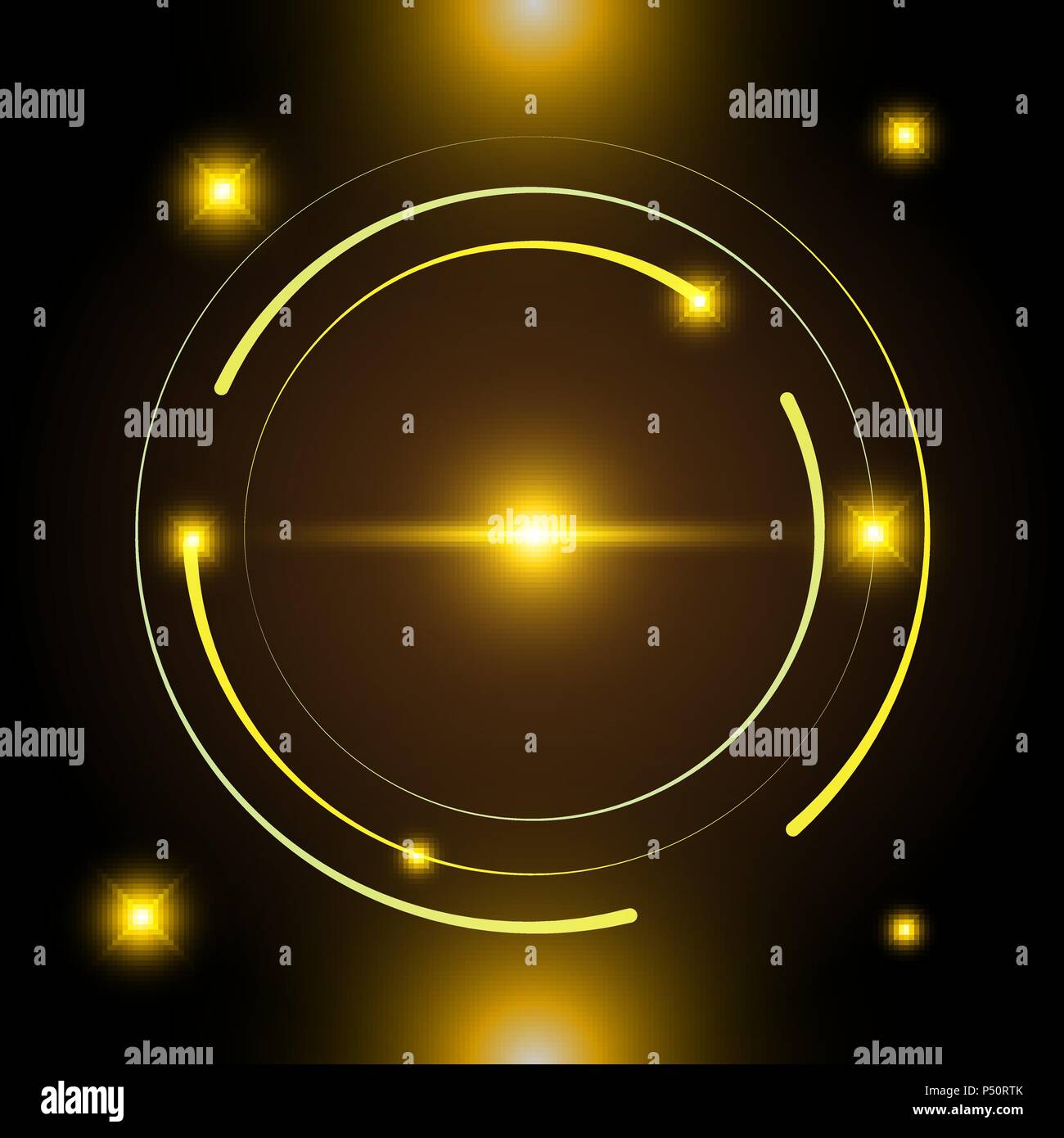 Golden glowing light hi-tech background, stock vector Stock Vector ...