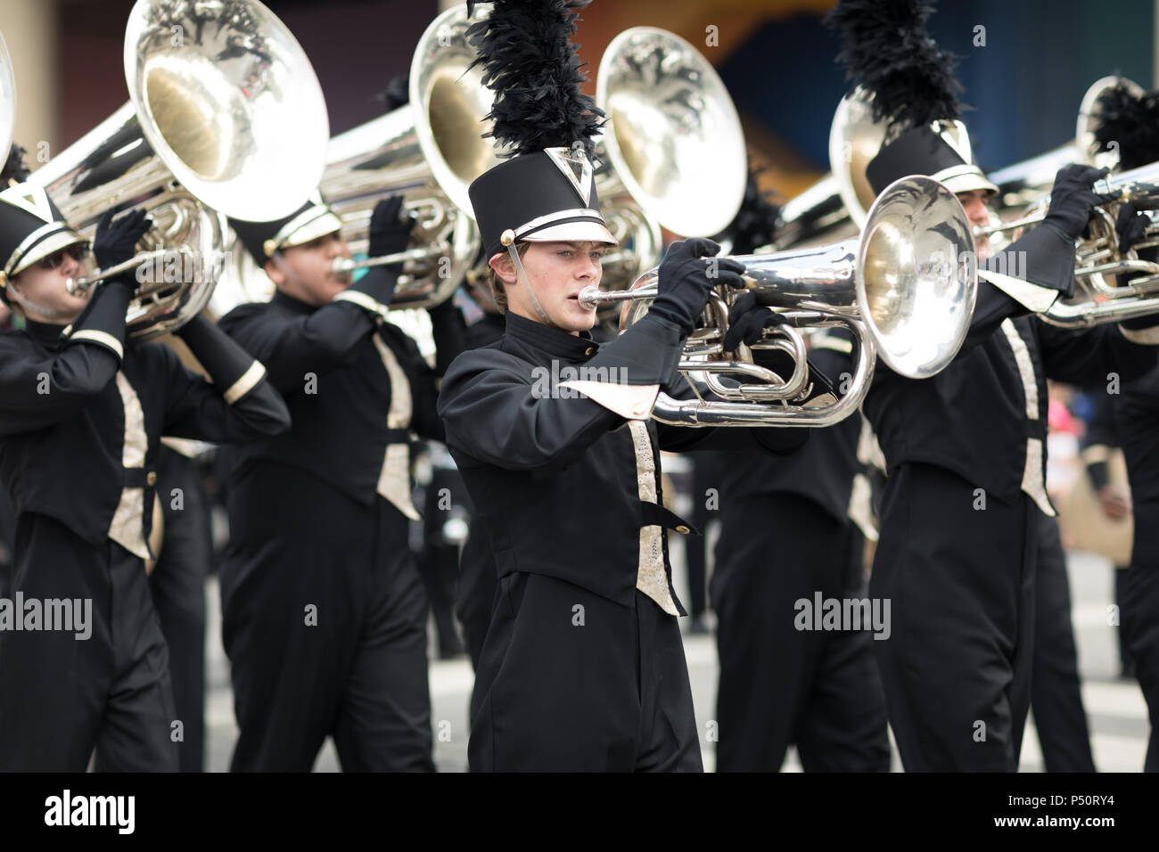 Indianapolis, Indiana, USA - May 26, 2018, Members of the black and ...