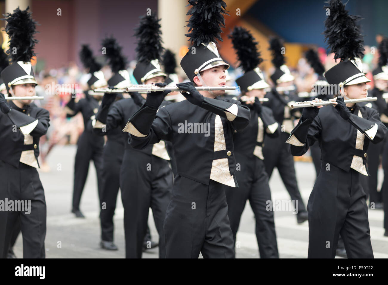 Indianapolis, Indiana, USA - May 26, 2018, Members of the black and ...