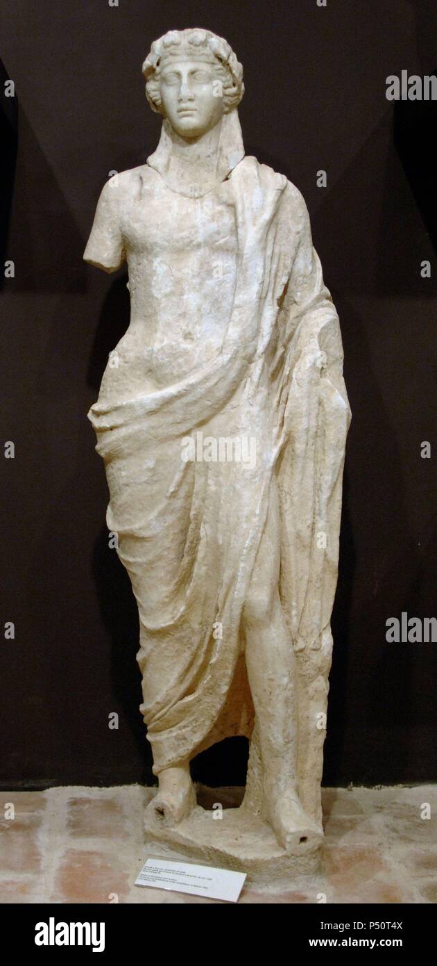 GREEK ART. REPUBLIC OF ALBANIA. Statue of Dionysus, god of wine. Found ...