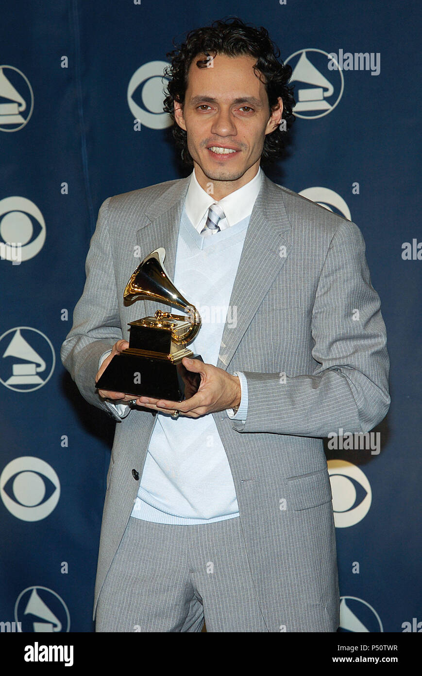 Marc Anthony backstage at the 47th Annual Grammy Awards at the Staple ...