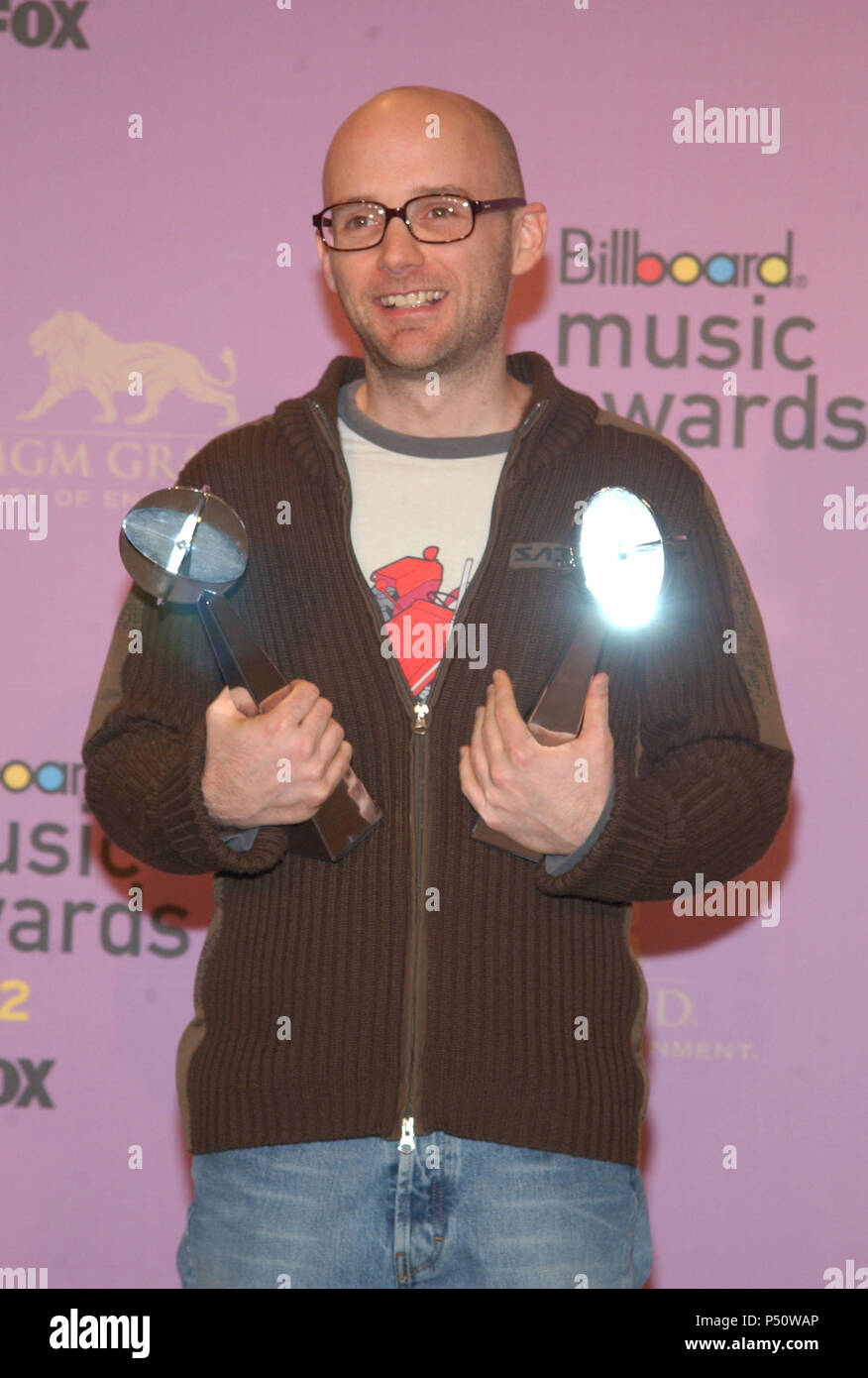 Moby backstage at the 2002 Fox Billboard Music Awards held at the MGM ...