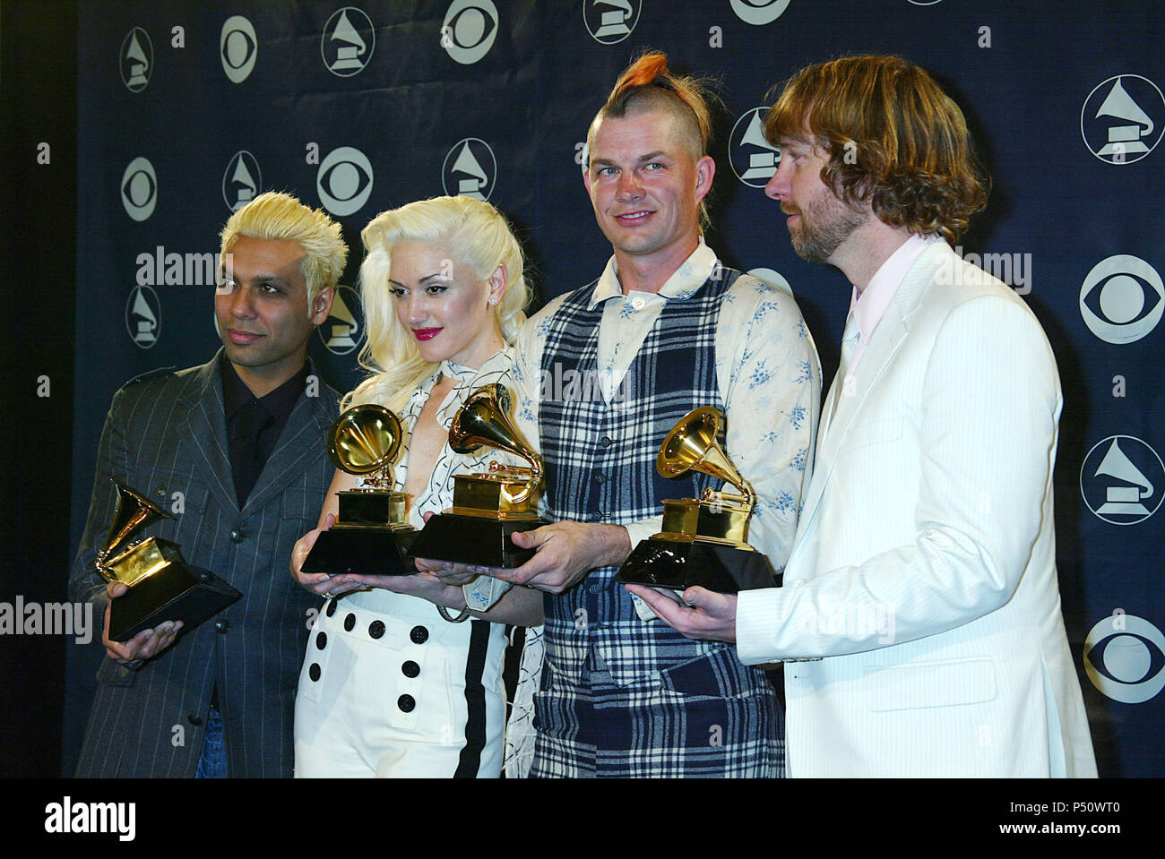 No Doubt backstage at the Grammy's Awards 2004 at the Stapple Center in ...
