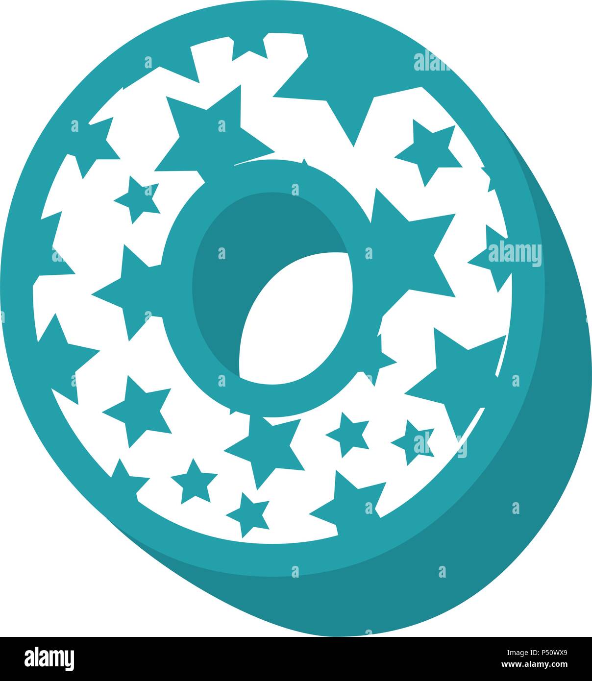 cute number zero with stars pattern vector illustration design Stock ...