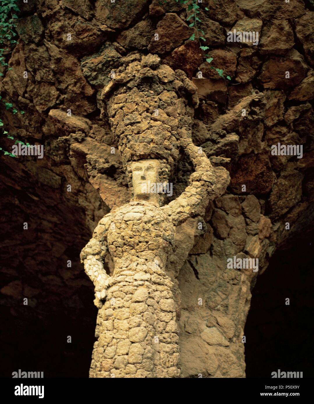 Antoni Gaudi (1852-1926). Catalan architect. Park Guell. The Laundry ...