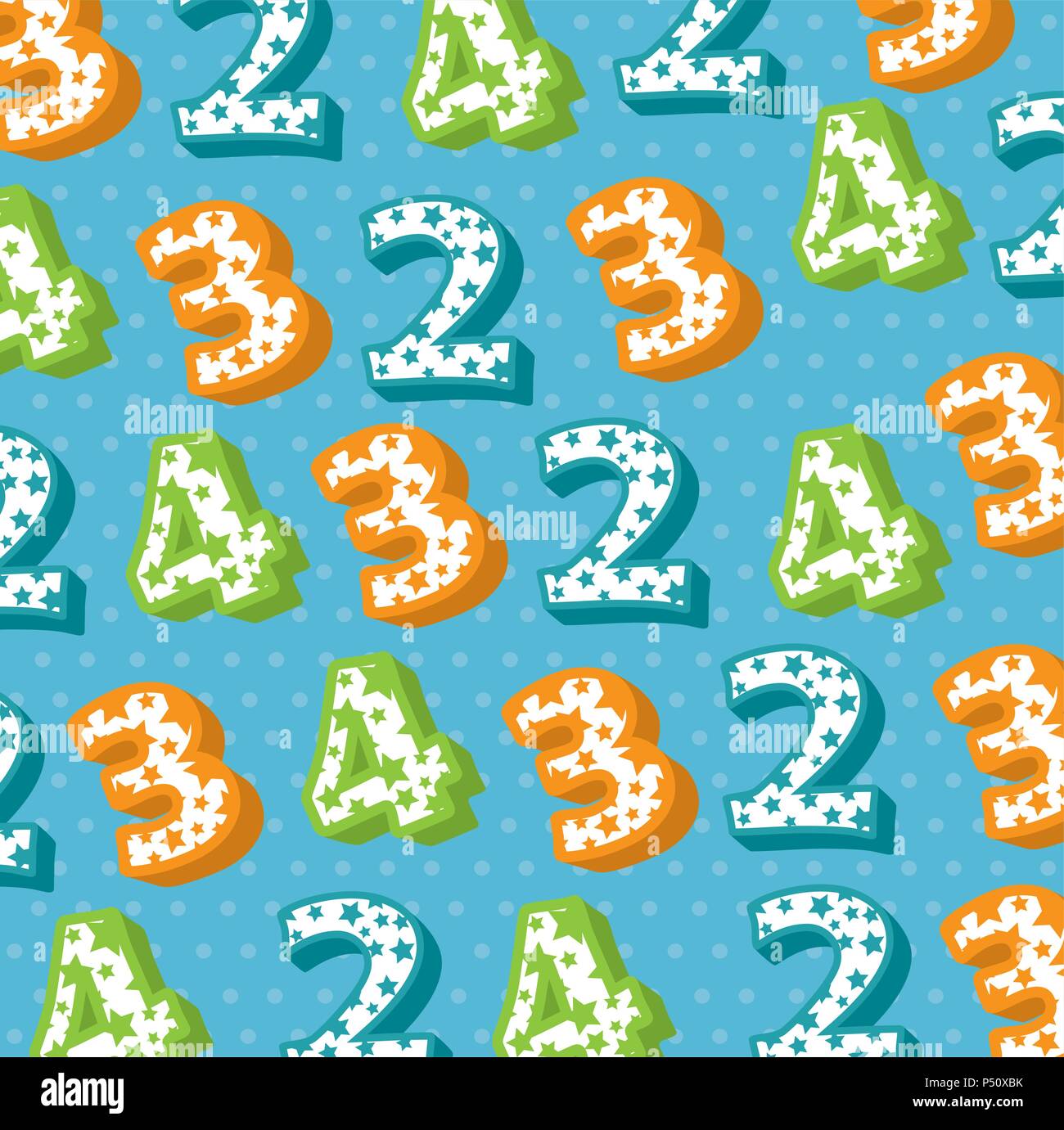 cute numbers pattern background vector illustration design Stock Vector ...