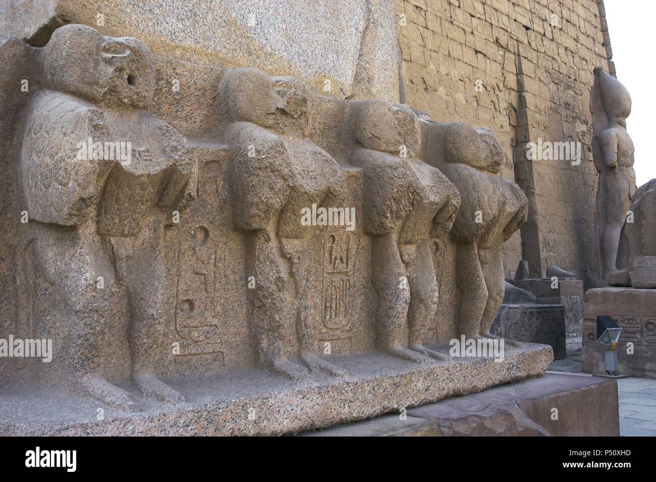 EGYPTIAN ART. EGYPT. Mandrill carved into the base of the obelisk of ...