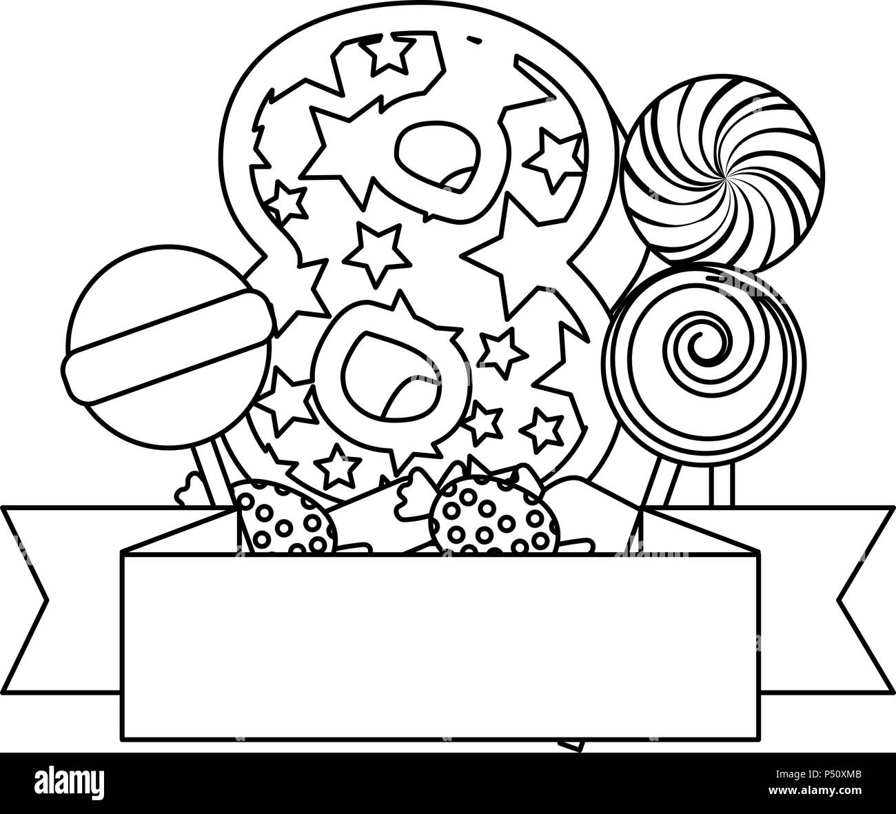 cute number eight with with candies vector illustration design Stock ...