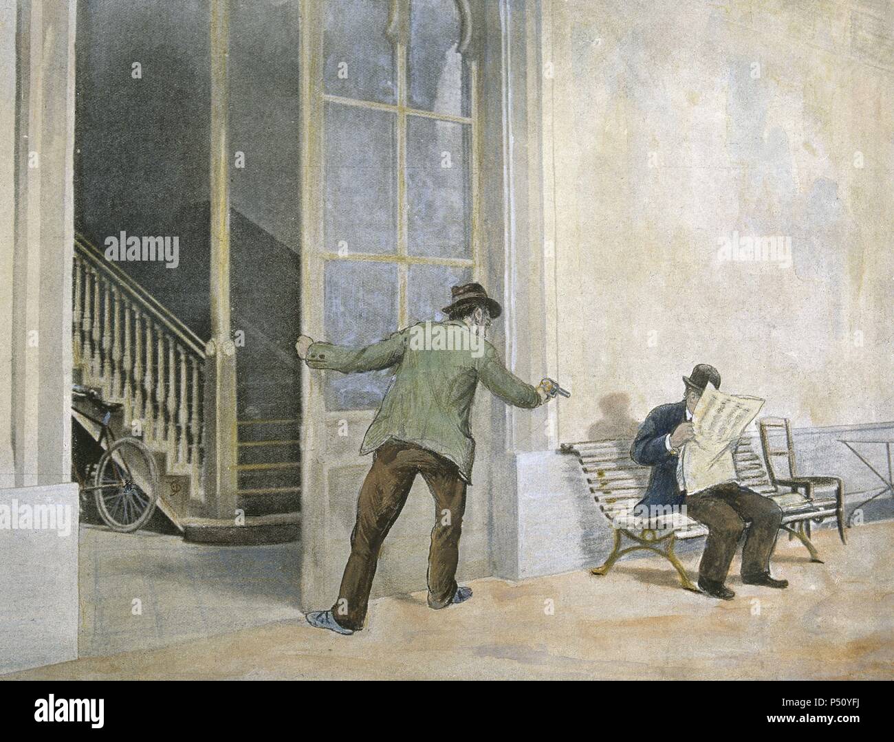 Antonio Canovas del Castillo (1828-1897). Spanish politician. Murder of ...