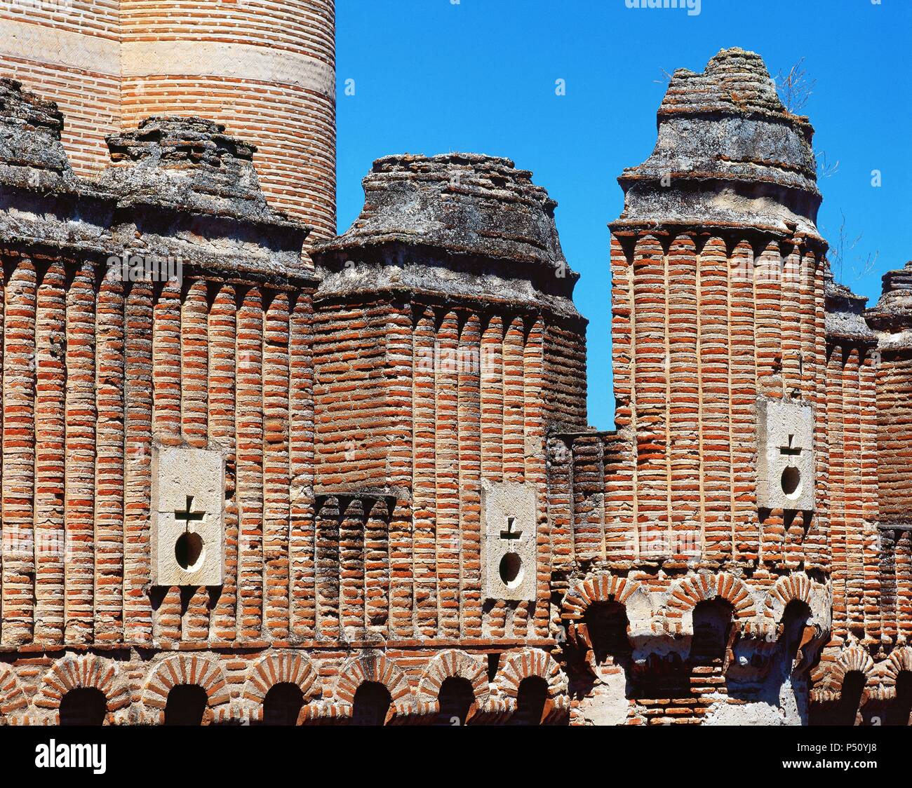 Spain. Castile-Leon. Coca Castle.15th century. Mudejar style. Exterior ...