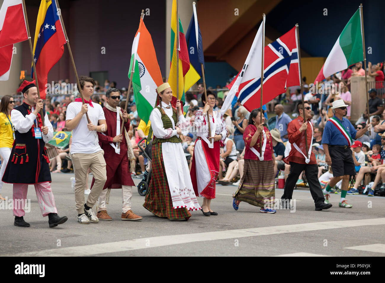Carrying indian flag hi-res stock photography and images - Alamy