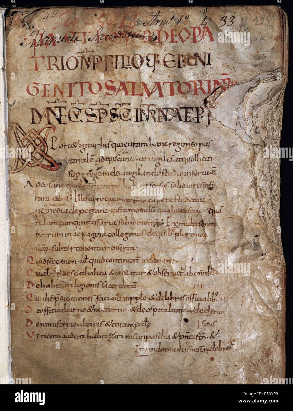 Miscellaneous Codex. 11th century. Carolingian letter. Initial ...