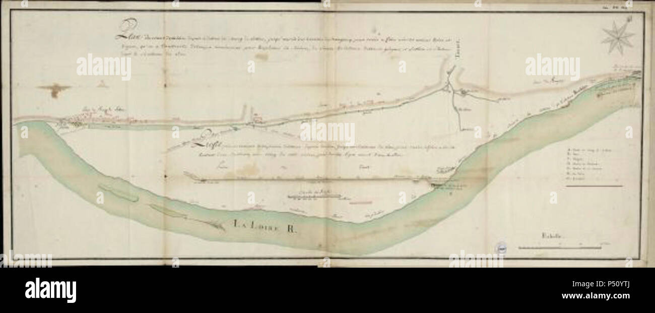 1771-la Loire depuis Lestiou jusqu'aux carrières de Beaugency Stock ...