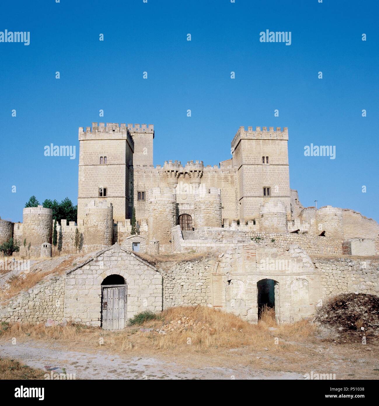 Medieval architecture castle ampudia hi-res stock photography and ...