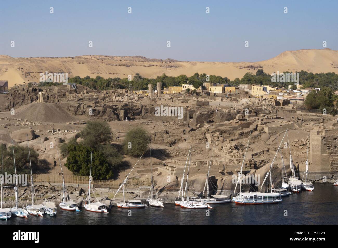 Egyp. Aswan. Elephantine Island. Landscape Stock Photo - Alamy
