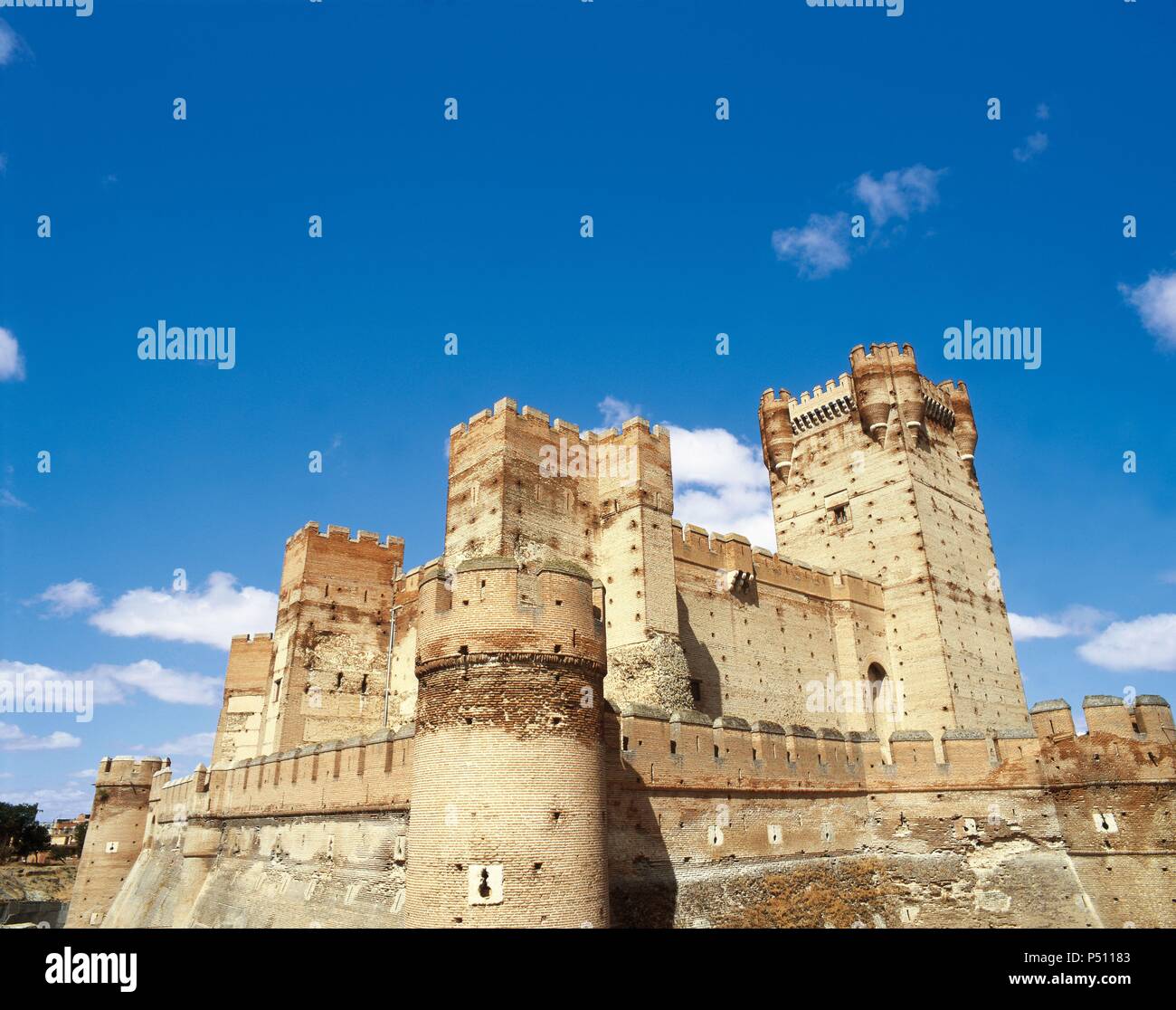 Castle of La Mota. Reconstructed medieval fortress. Built in 1490 by ...