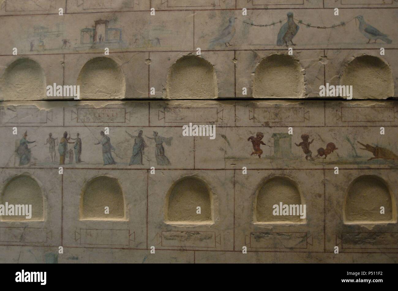 Fresco. 1st century. Columbarium of a Villa Doria Pamphili. Detail ...