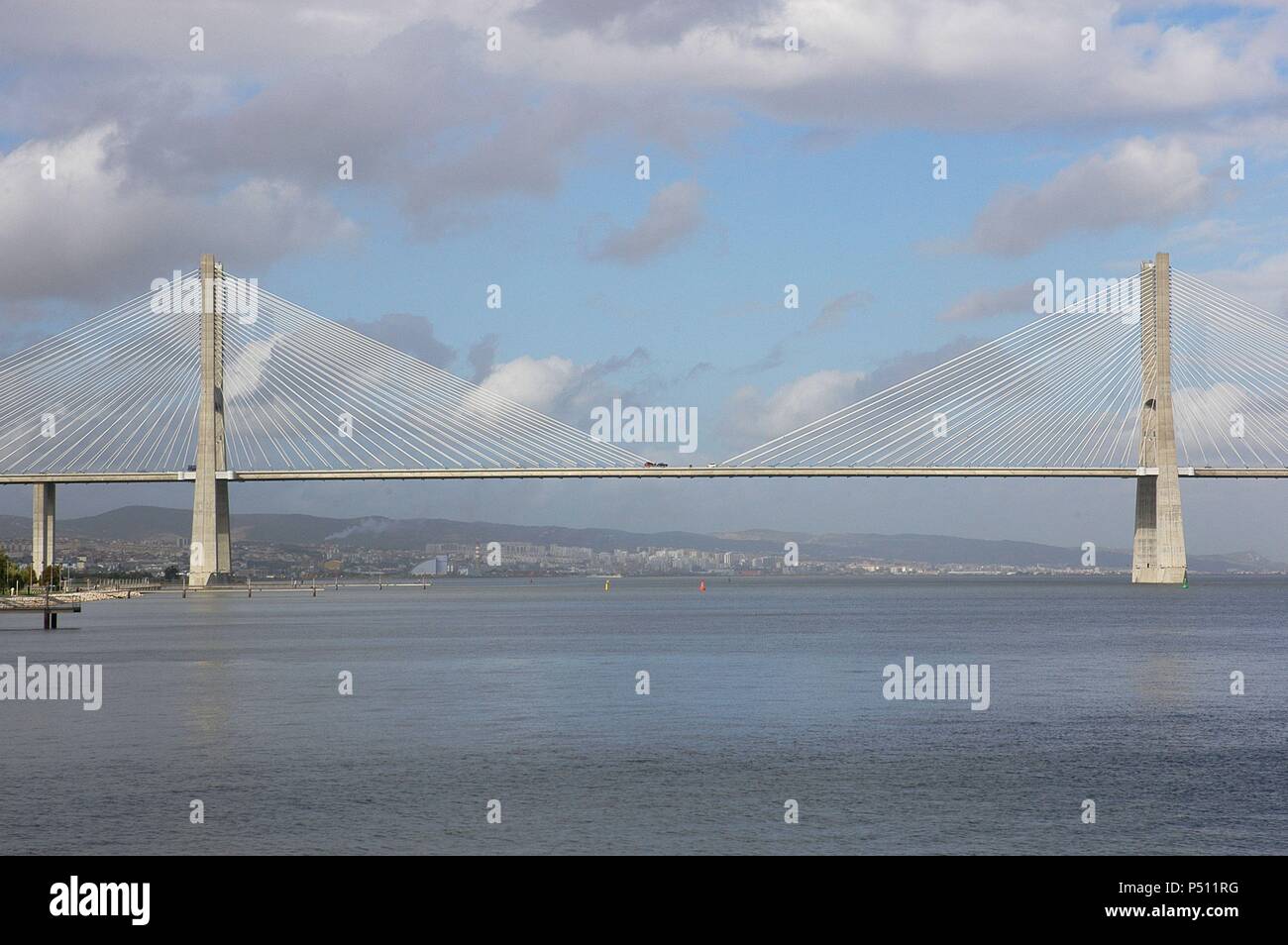 Portugal. Lisbon. The Vasco da Gama Bridge. Built in 1995 Stock Photo ...