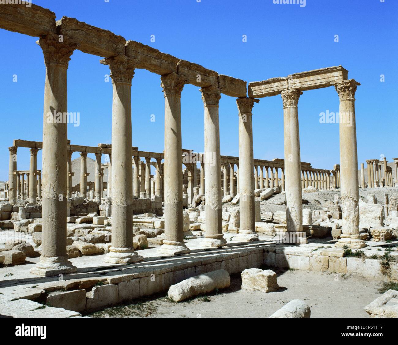 Roman Art. Syria. Palmyra. Baths of Diocletian. 4th century AD. Ruins ...