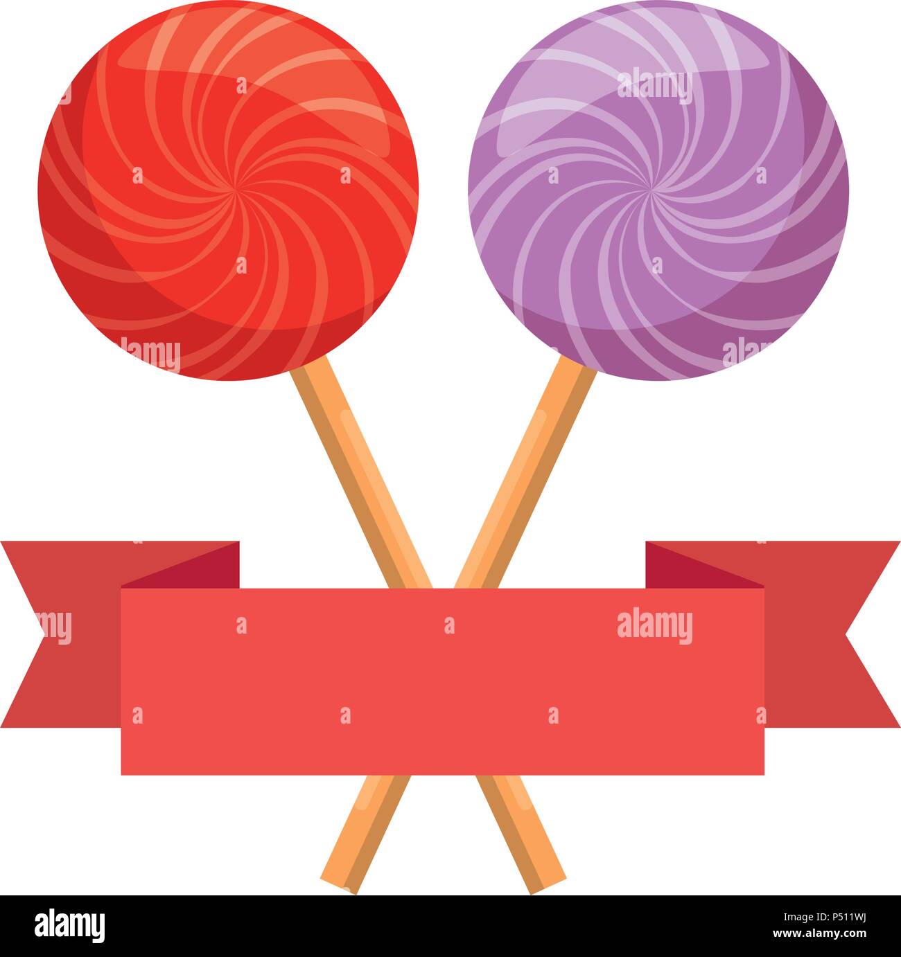 sweets lollipops with ribbon vector illustration design Stock Vector ...