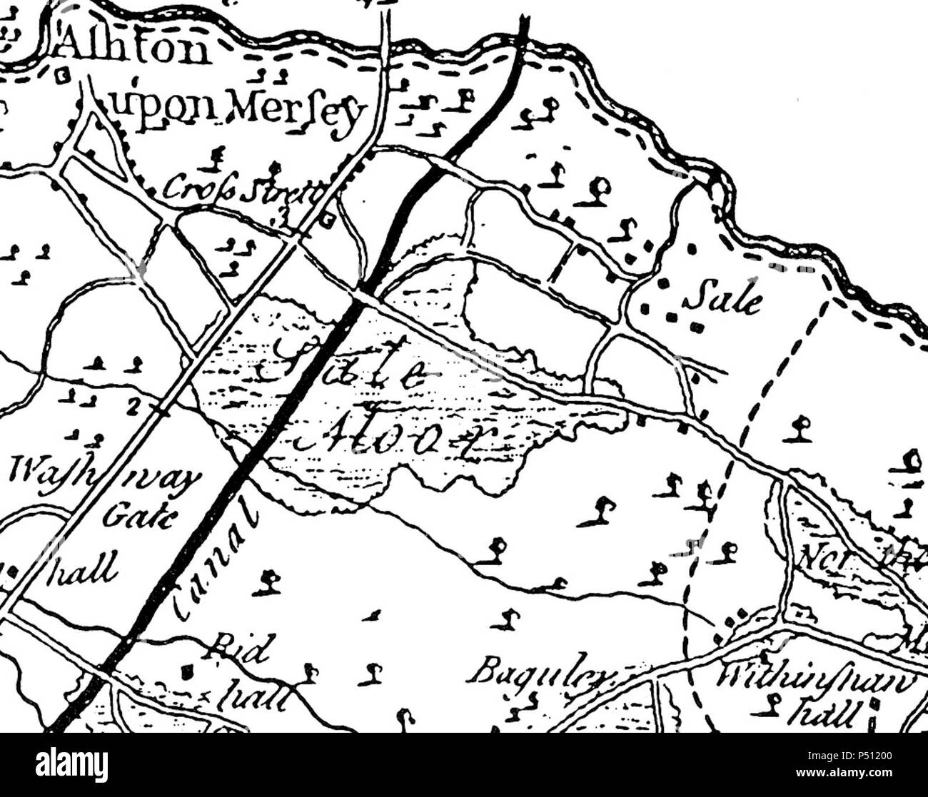1777 Burdett map of Sale Stock Photo - Alamy