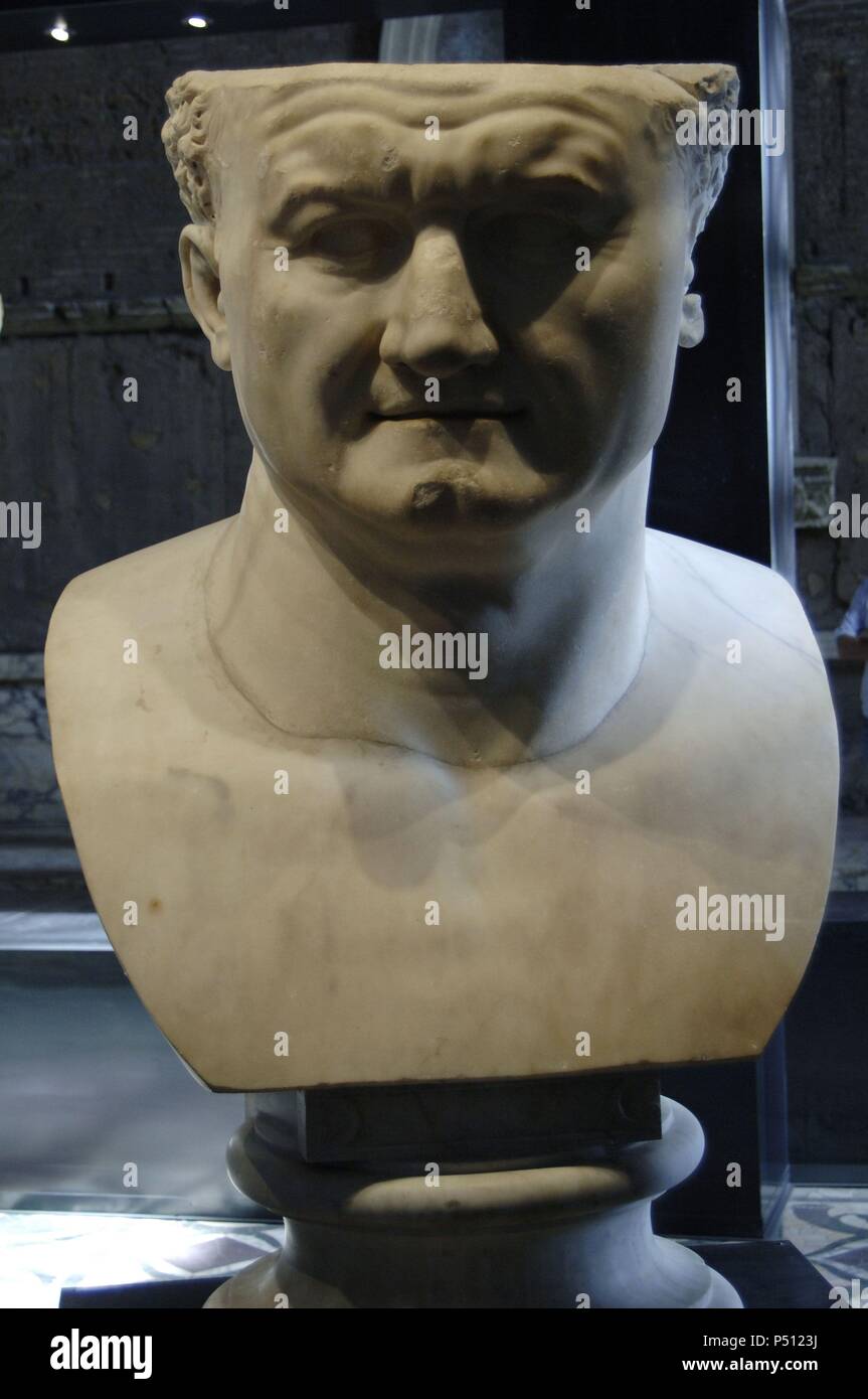 Titus (39-81). Roman Emperor. Flavian dynasty. Colossal Head. Marble ...